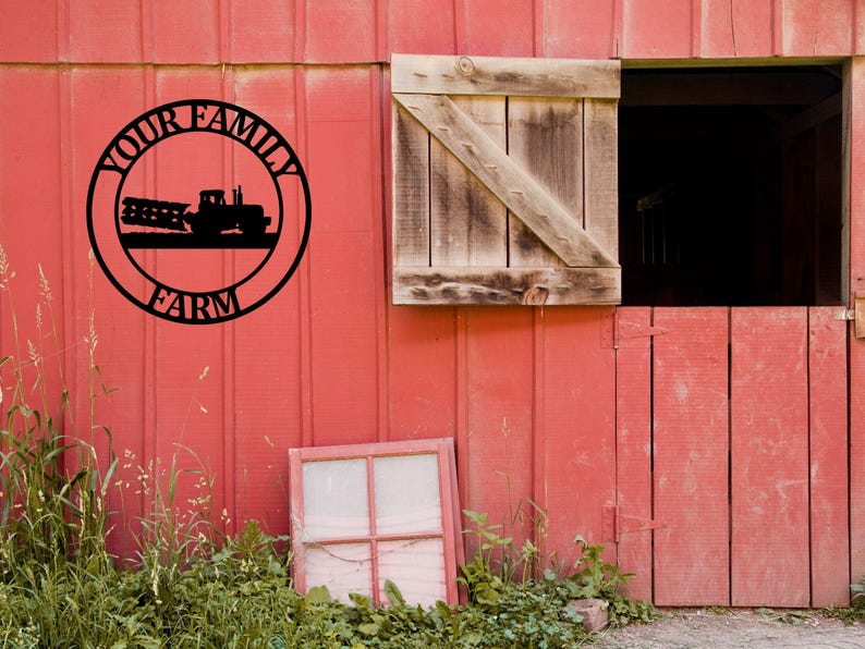 Custom Farm Sign | Tractor Farm Sign | Cow Farm Sign - Etsy