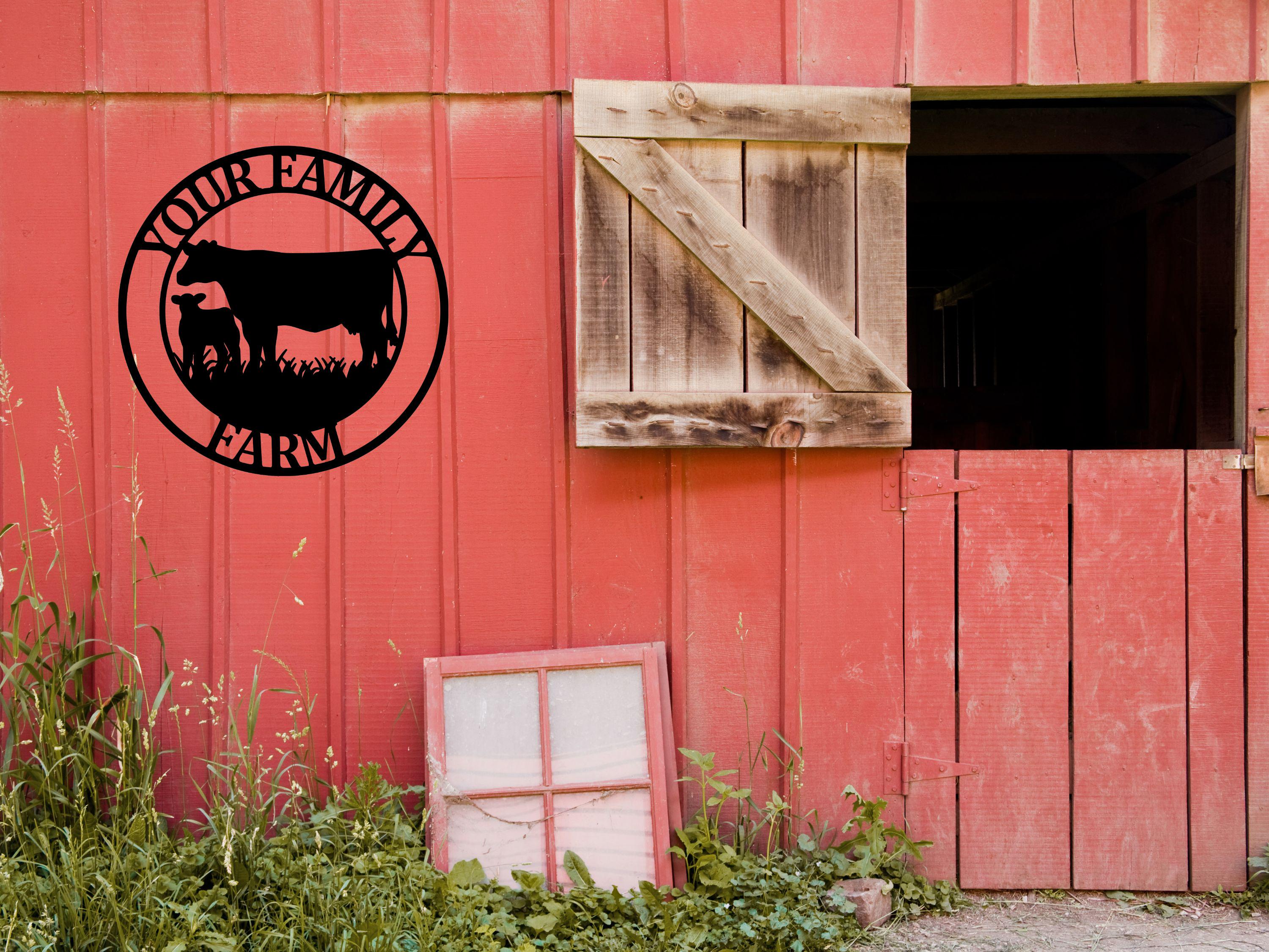 Custom Farm Sign | Tractor Farm Sign | Cow Farm Sign - Etsy