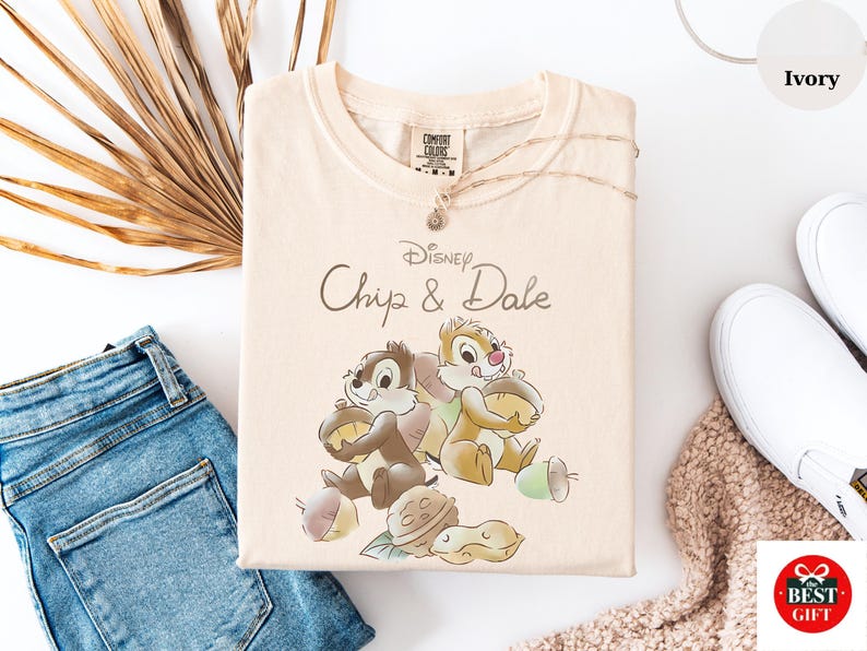 Chip and Dale Disney Comfort Colors Tee, Double Sided DTF Print - Etsy