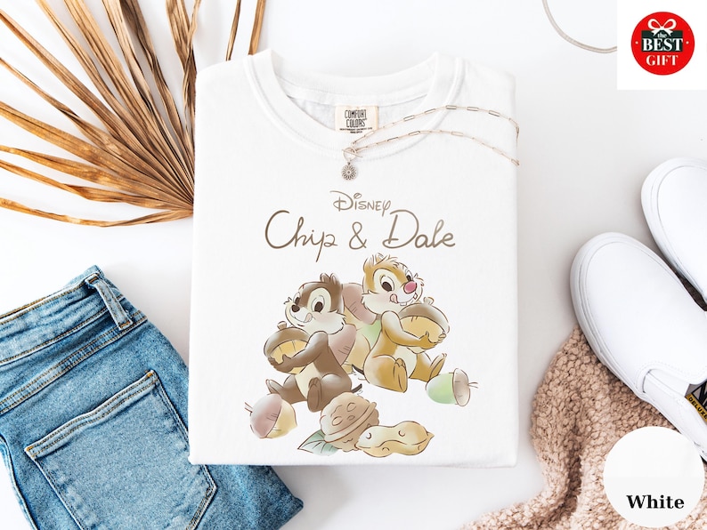 Chip and Dale Disney Comfort Colors Tee, Double Sided DTF Print - Etsy