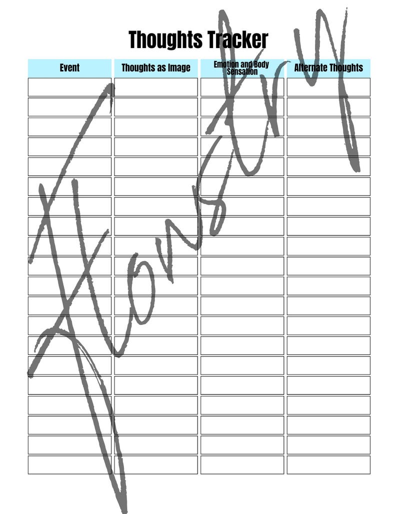 Stress Processing Journal, Printable and Editable Template, Therapy ...