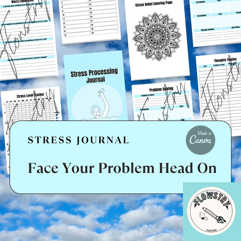 Stress Processing Journal, Printable and Editable Template, Therapy ...