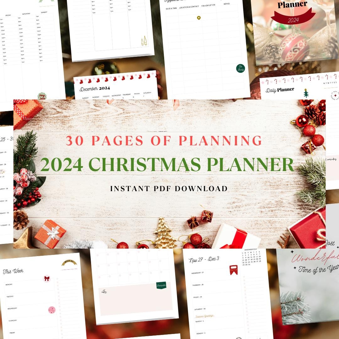 2024 Perfect Christmas | Planner | Digital | PDF| Calendar ...