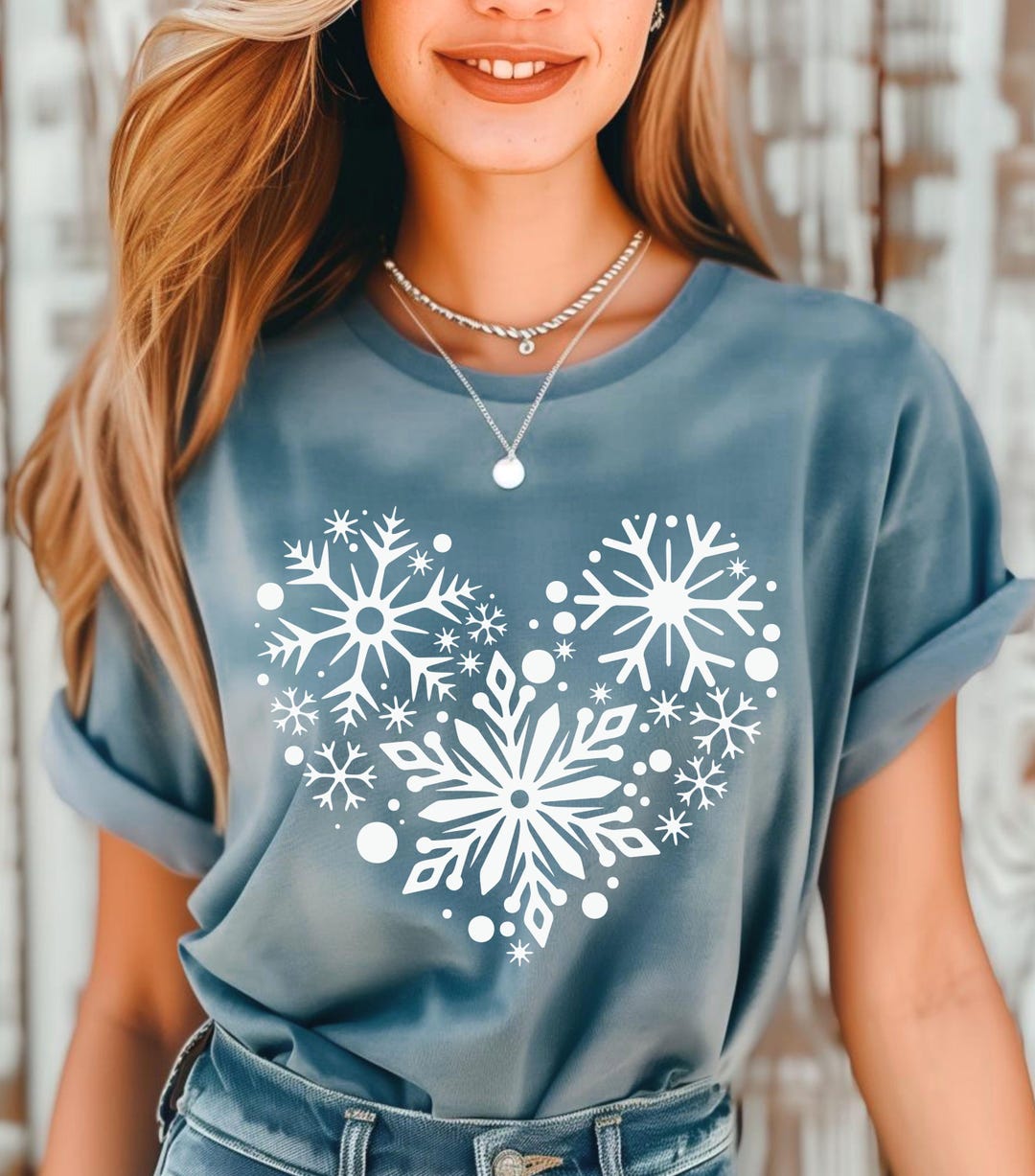Snowflake Comfort Colors Shirt, Christmas T-shirt, Women Holiday Shirt ...