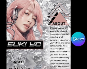 Music Artist One Sheet Editable CANVA PRO Template - Etsy