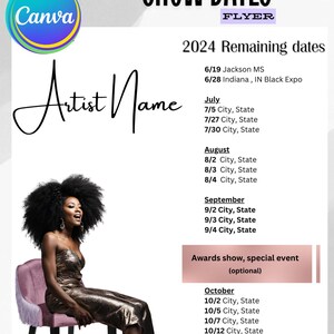 Show Dates Flyer -editable Template CANVA PRO - Etsy