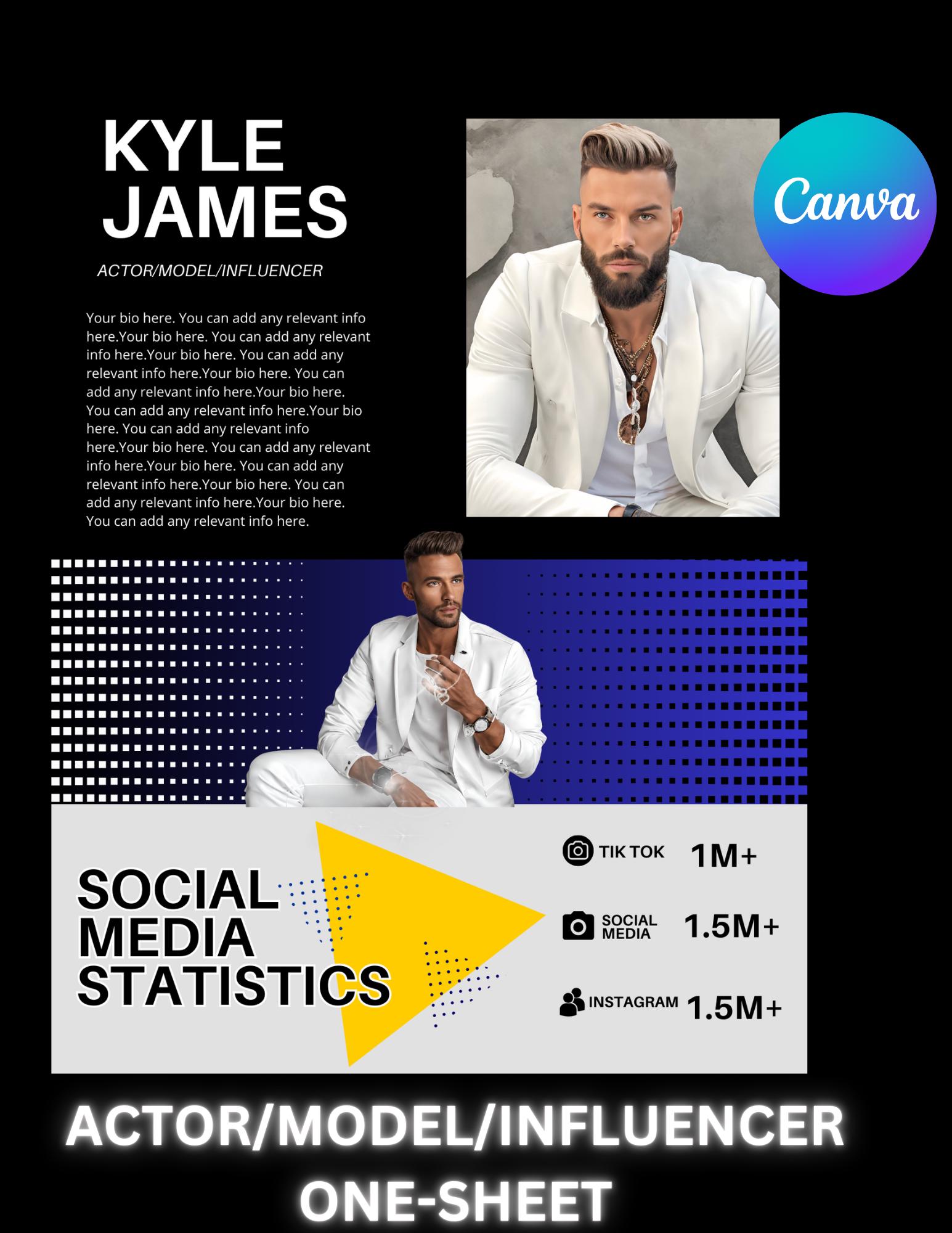 Music Artist One Sheet Editable CANVA PRO Template - Etsy