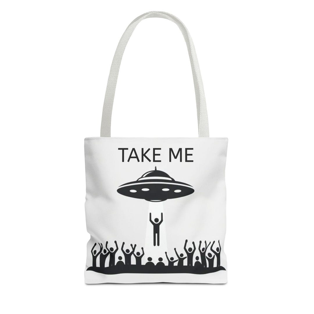 UFO Tote Bag - Funny Sci-fi Gift for Alien Lovers, Beam Me Up ...