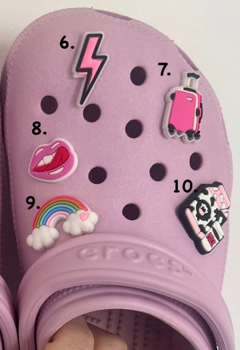 Croc Charms Pink Holiday Collection, Cowgirl Flower Charms Love Heart ...