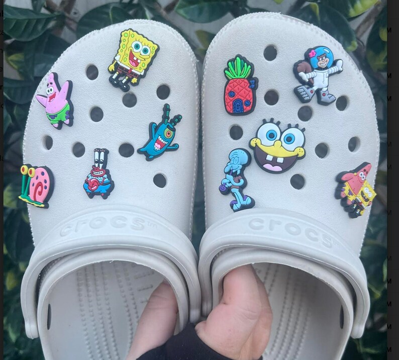 Spongebob Cartoon Themed Croc Charms for Foam Clogs, Shoes With Holes ...