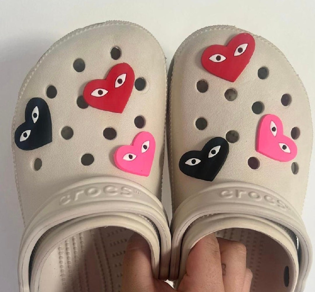 Heart Croc Charms Heart Jibbitz Heart Charm Clogs With Hols Pvc Charms ...