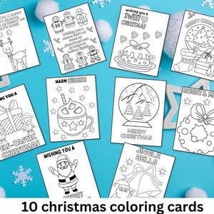 Christmas Coloring Greeting Card Digital Printable/christmas Coloring ...