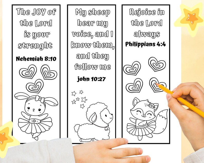Christian Bookmarks With Bible Scriptures for Kids, Sunday School ...