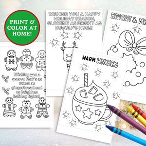 Christmas Coloring Greeting Card Digital Printable/christmas Coloring ...