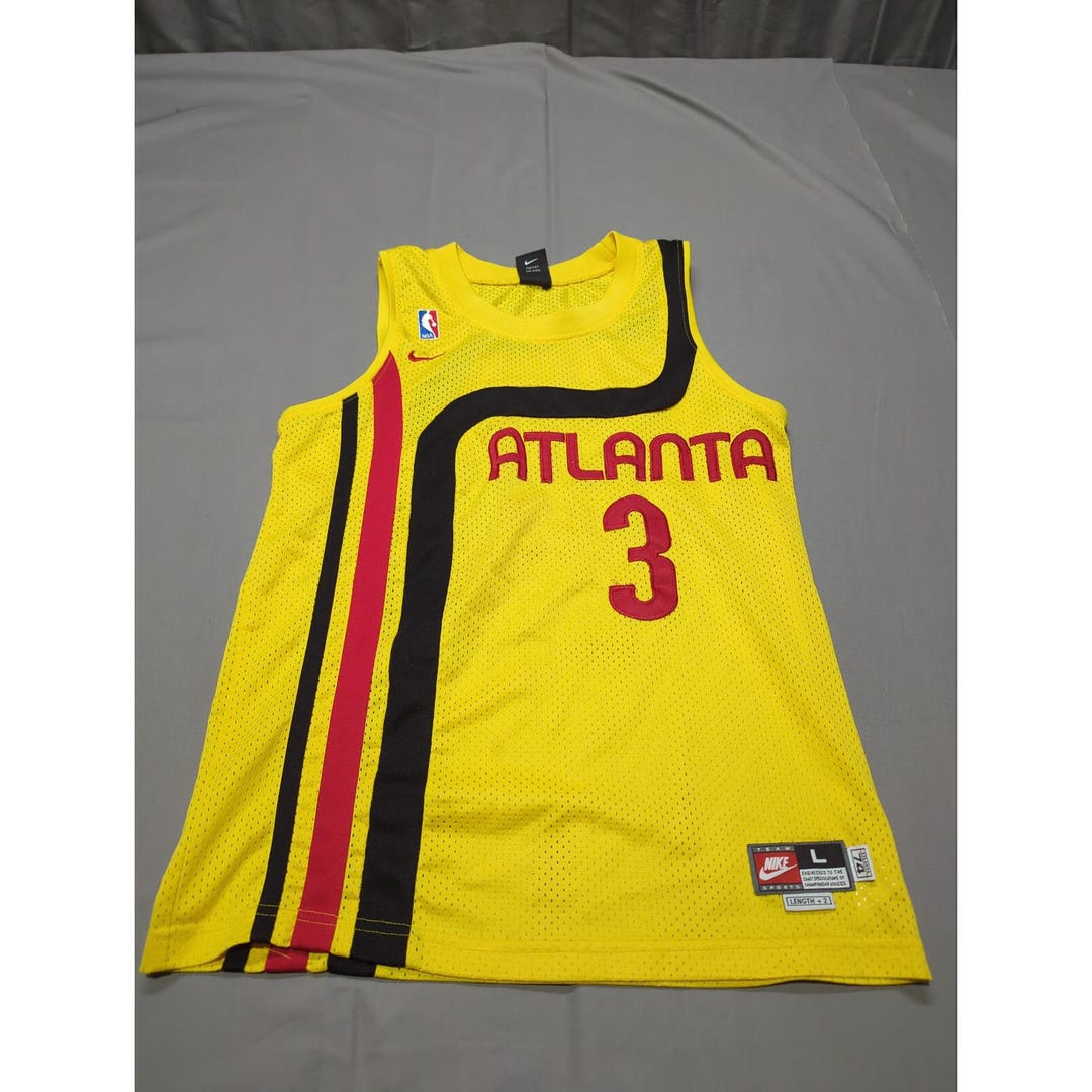 VTG Nike Team Mens Atlanta Yellow Jersey Basketball Shareef Abdur Rahim ...