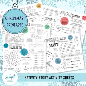 Christian Christmas Activity Mats, Kids Christmas Sunday School ...