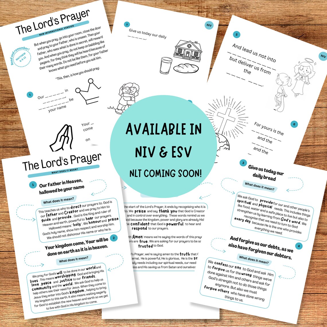 Lord's Prayer Worksheet Kids, Homeschool, Sunday School, Bible Teaching ...