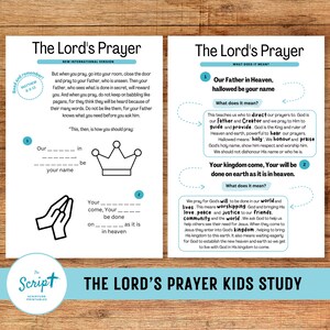 Lord's Prayer Worksheet Kids, Homeschool, Sunday School, Bible Teaching ...