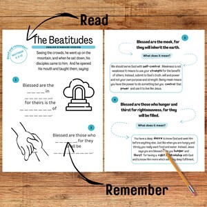 Beatitudes Study Kids Esv,homeschool Learning, Sunday School,beatitudes ...