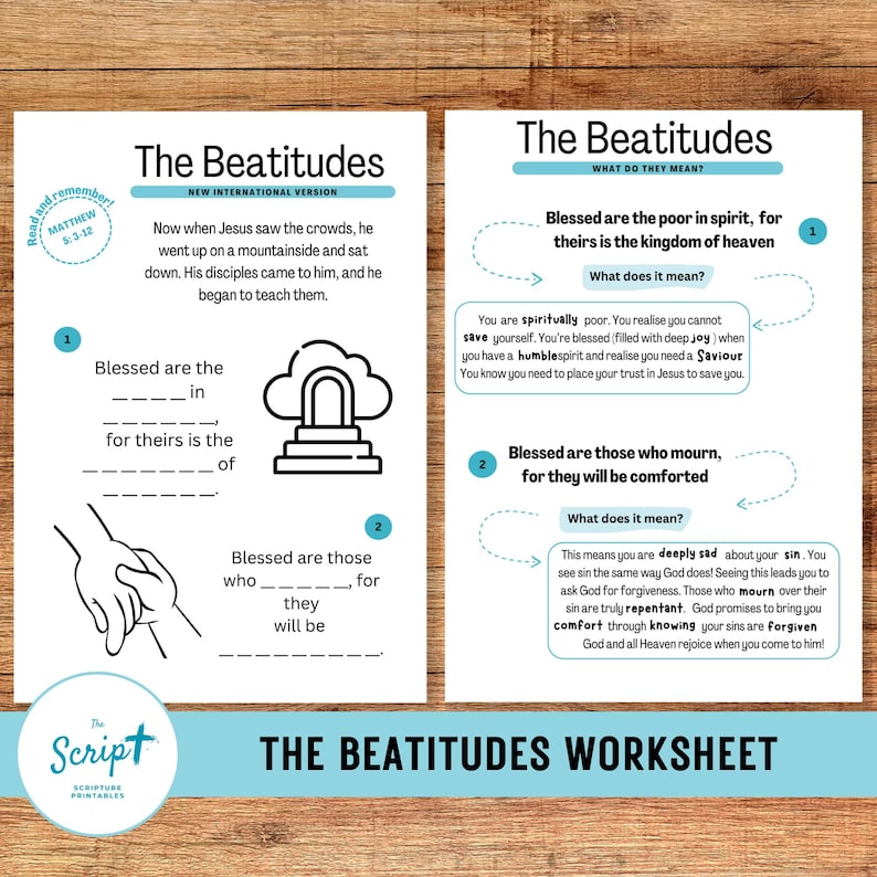 Beatitudes Study Kids,homeschool, Sunday School,beatitudes Coloring ...