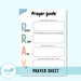 Prayer Guide Template Printable for Kids | Christian Printable for Kids ...