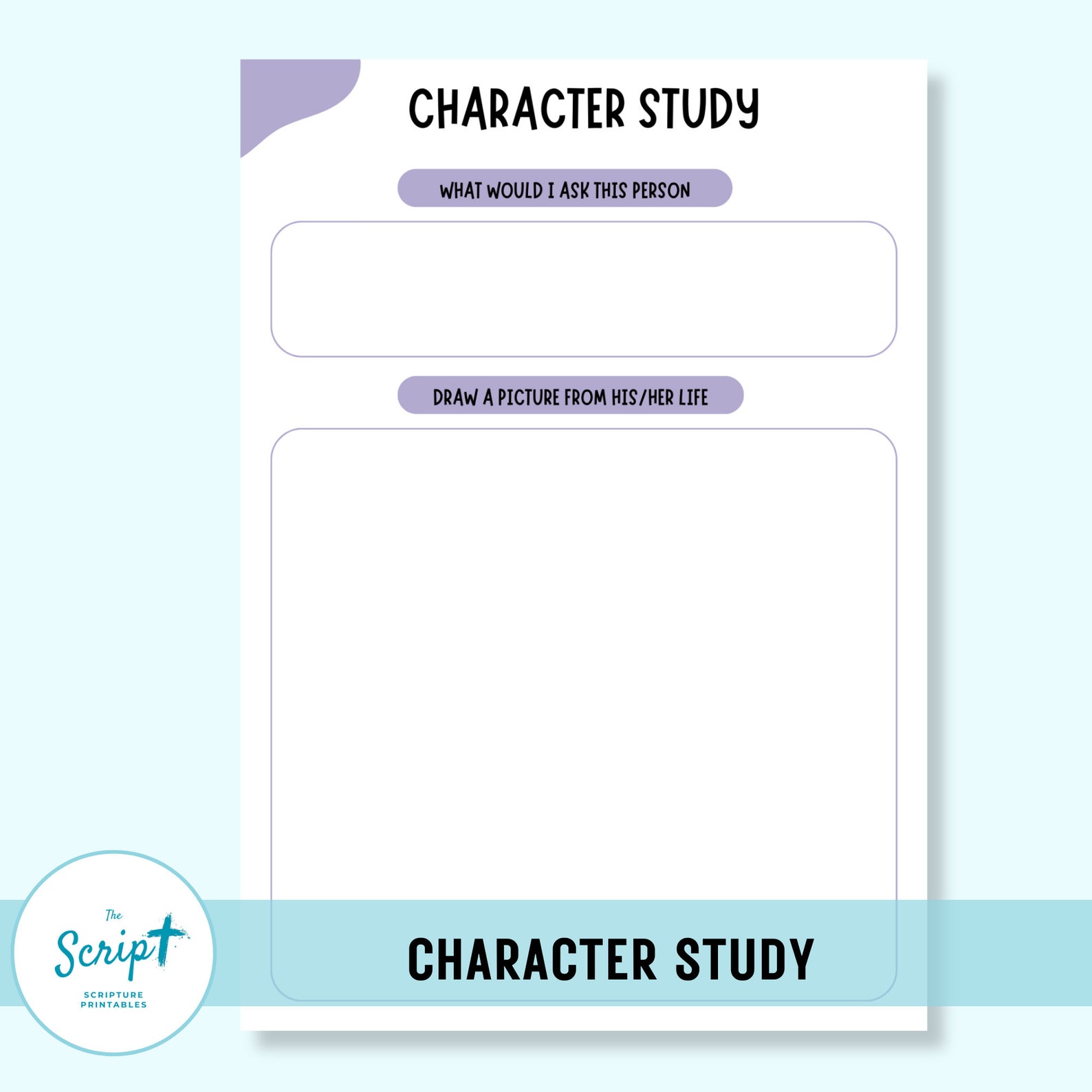 Character Study Template Printable Christian Printable for Kids ...