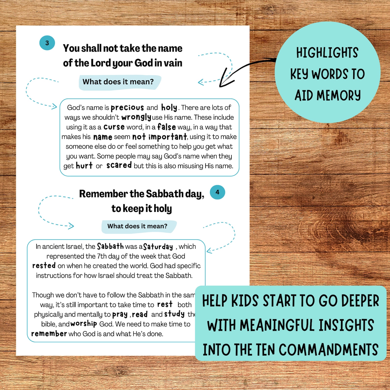 Ten Commandments Worksheet Kids, Homeschool, Sunday School, Bible ...