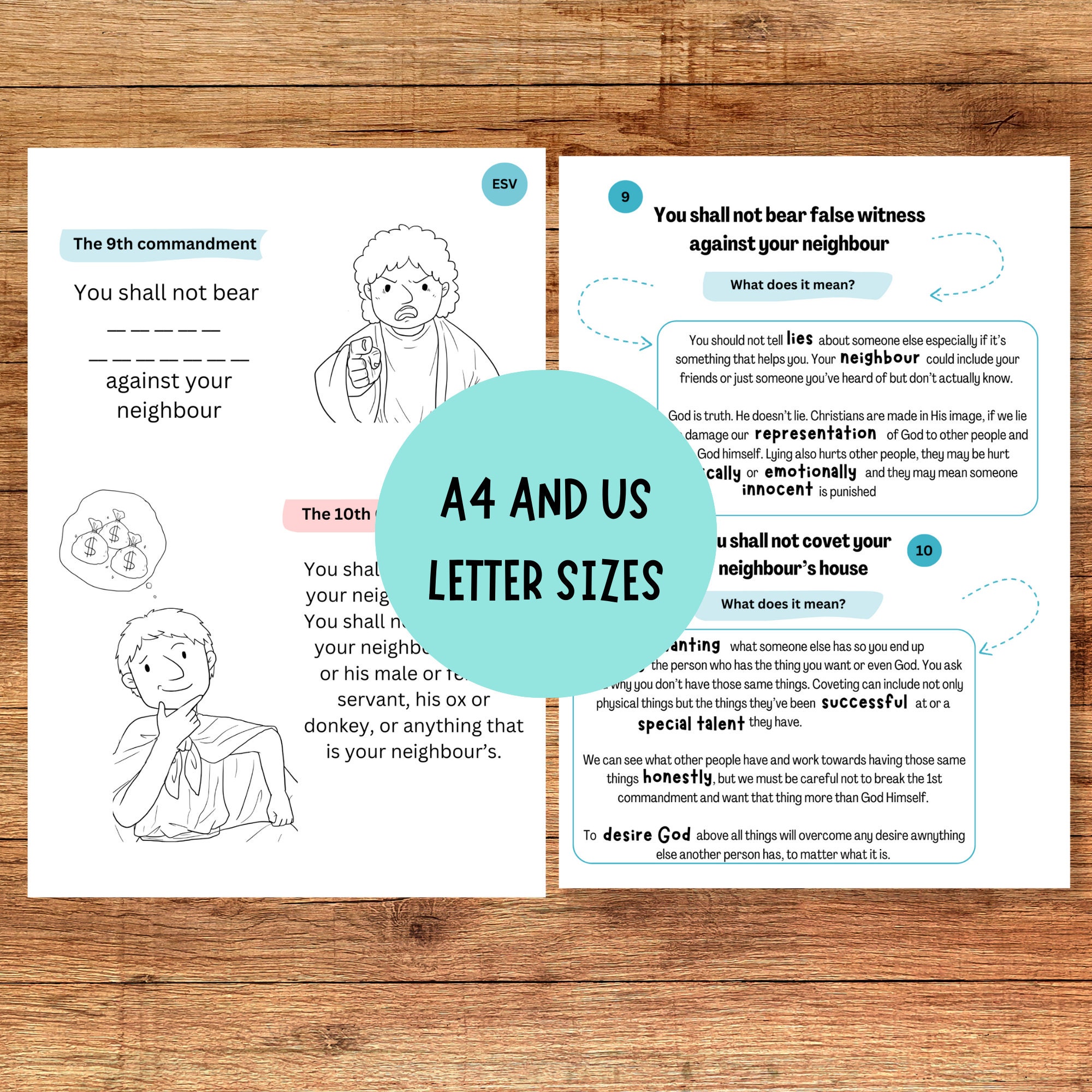 Ten Commandments Worksheet Kids, Homeschool, Sunday School, Bible ...