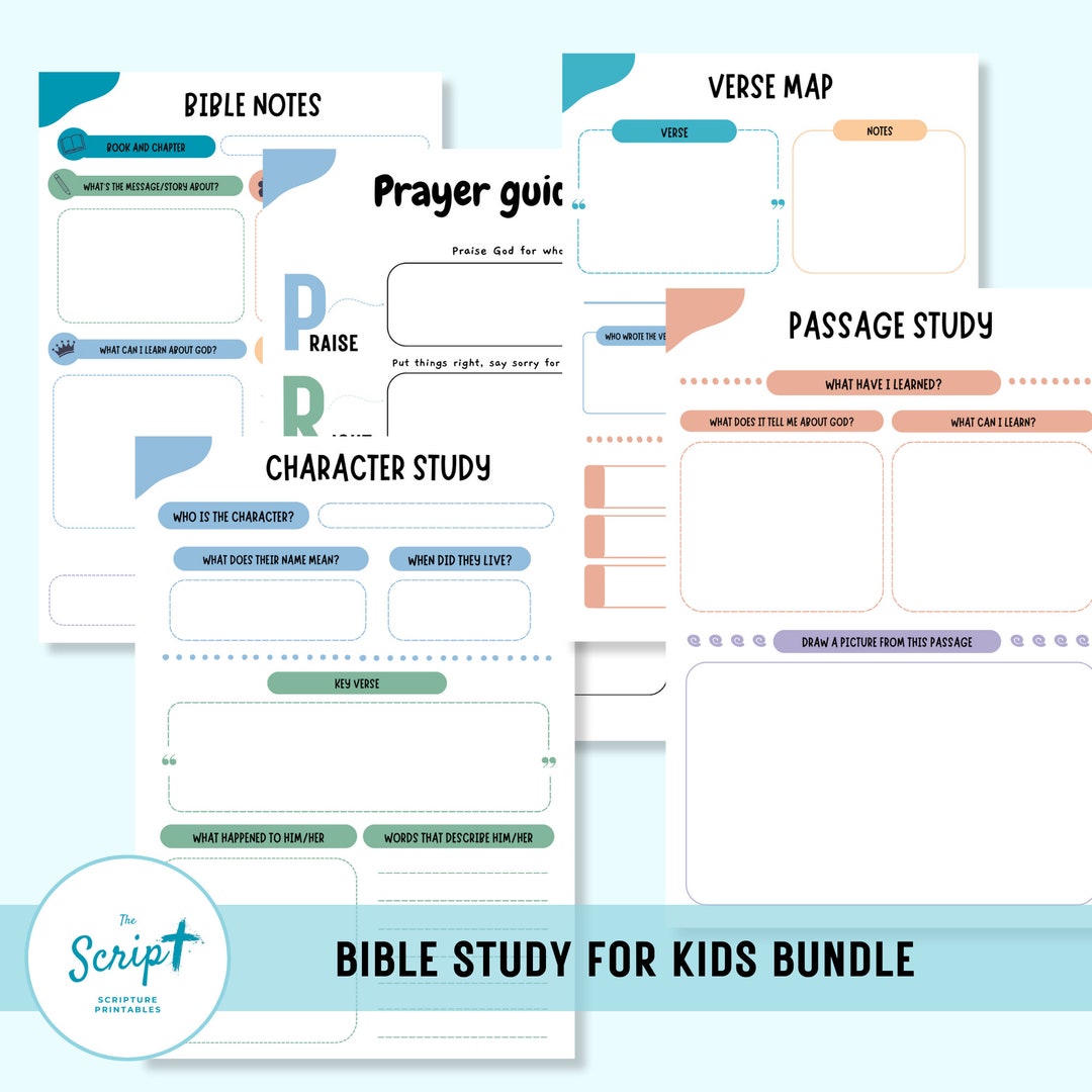 Bible Study Bundle Printable for Kids| Christian Printable for Kids ...
