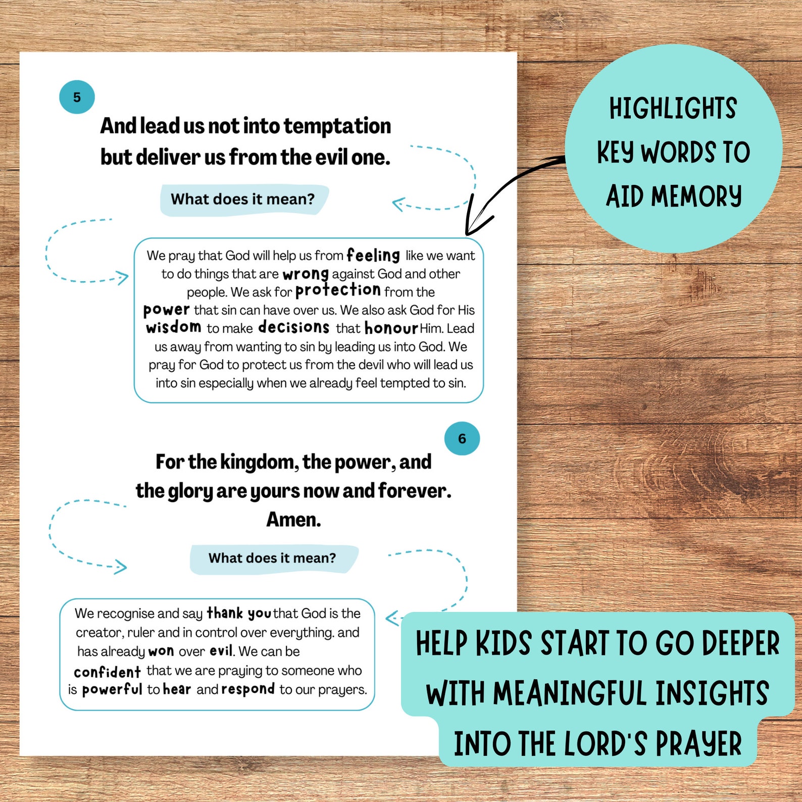 Lord's Prayer Worksheet Kids, Homeschool, Sunday School, Bible Teaching ...