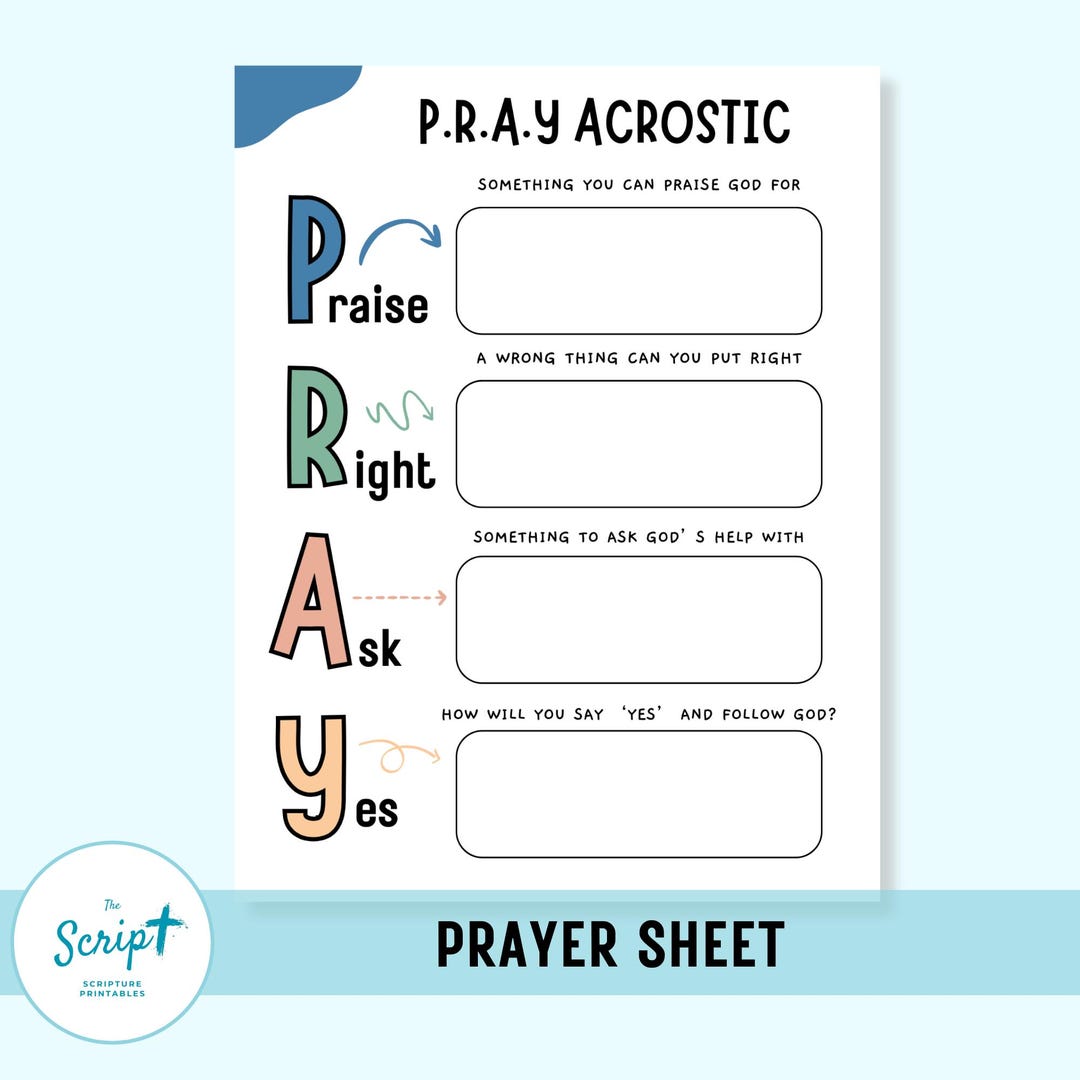 Kids Prayer Guide Template | Christian Homeschool Printable (A4/US Letter) - Etsy