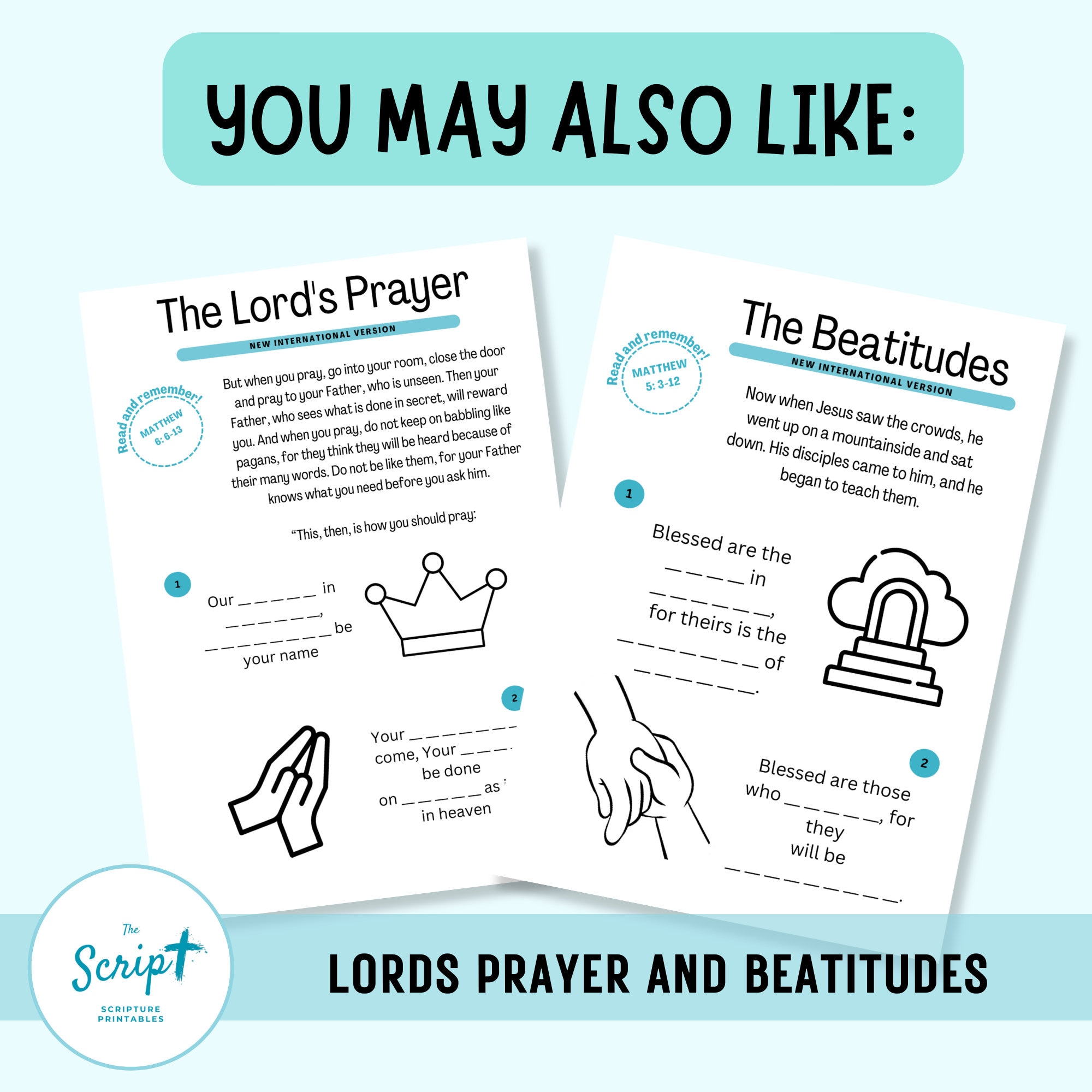 Ten Commandments Worksheet Kids, Homeschool, Sunday School, Bible ...