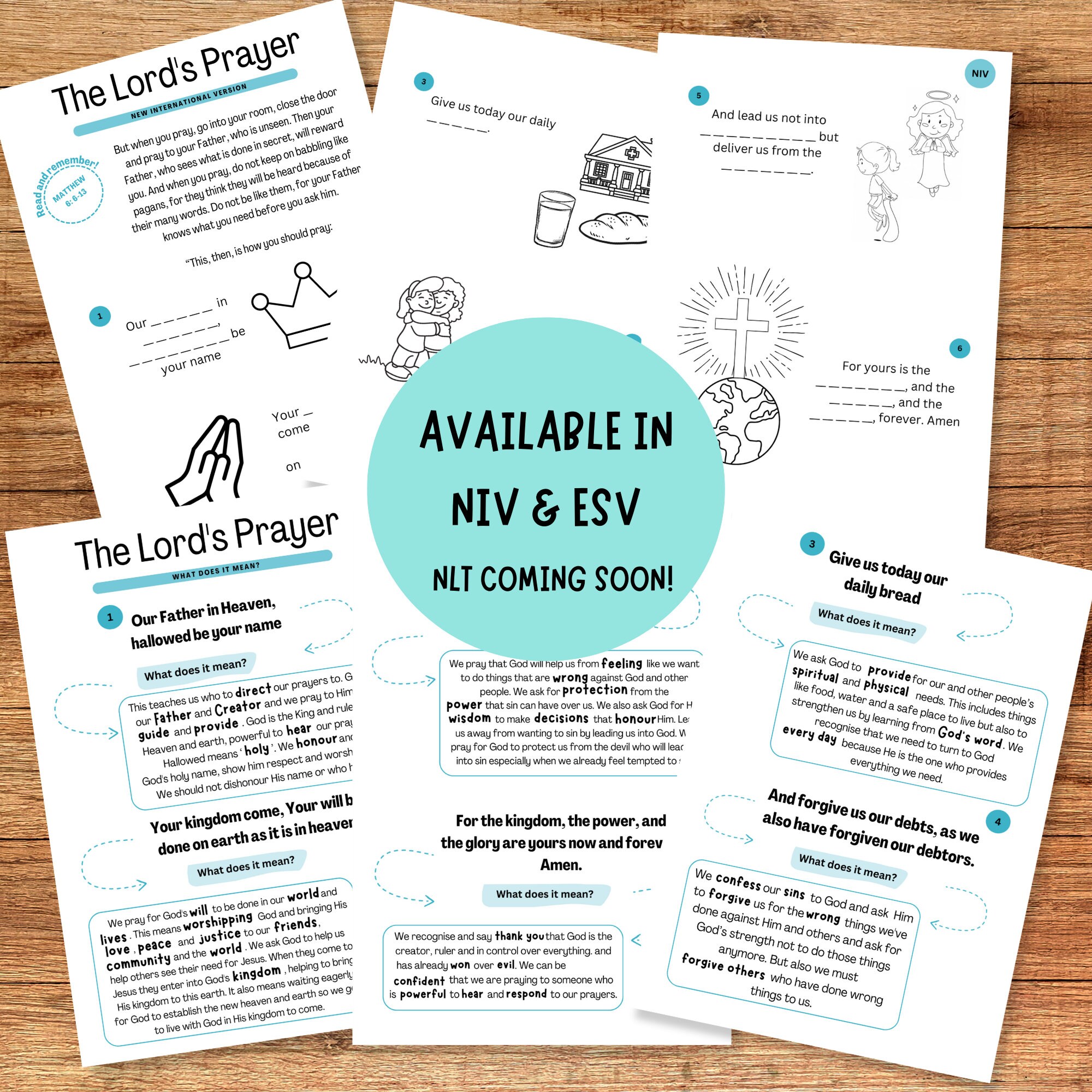 Lord's Prayer Worksheet Kids, Homeschool, Sunday School, Bible Teaching ...