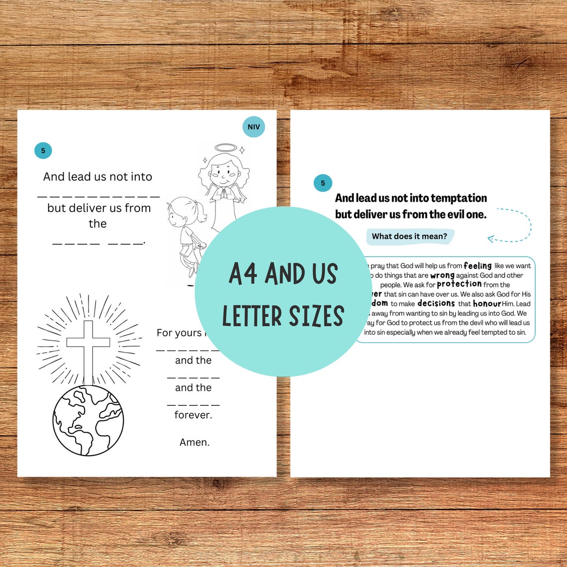 Lord's Prayer Worksheet Kids, Homeschool, Sunday School, Bible Teaching ...