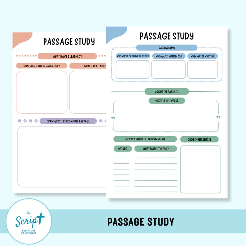 Bible Study Bundle Printable for Kids| Christian Printable for Kids ...