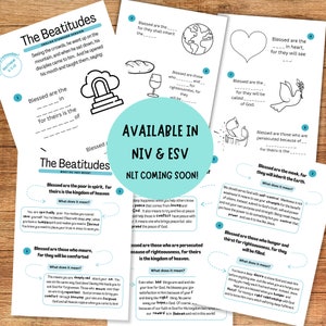 Beatitudes Study Kids Esv,homeschool Learning, Sunday School,beatitudes ...