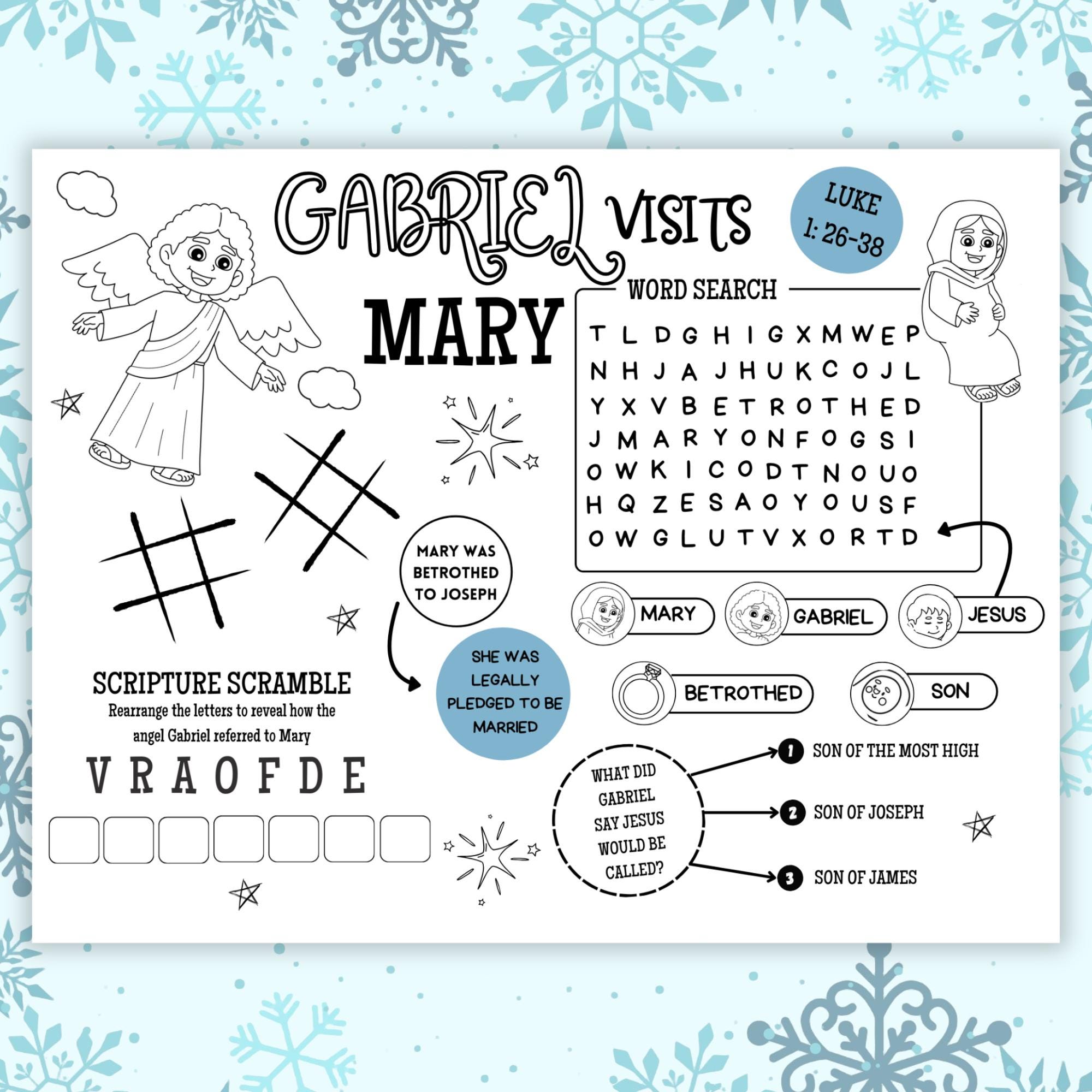 Christian Christmas Activity Mats, Kids Christmas Sunday School ...