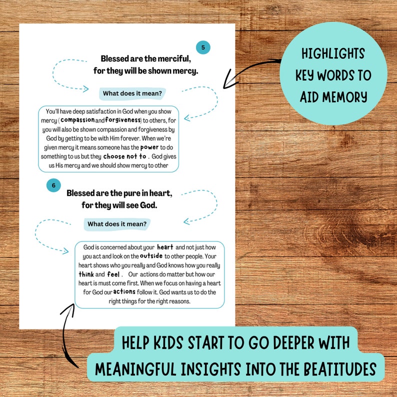 Beatitudes Study Kids Esv,homeschool Learning, Sunday School,beatitudes ...