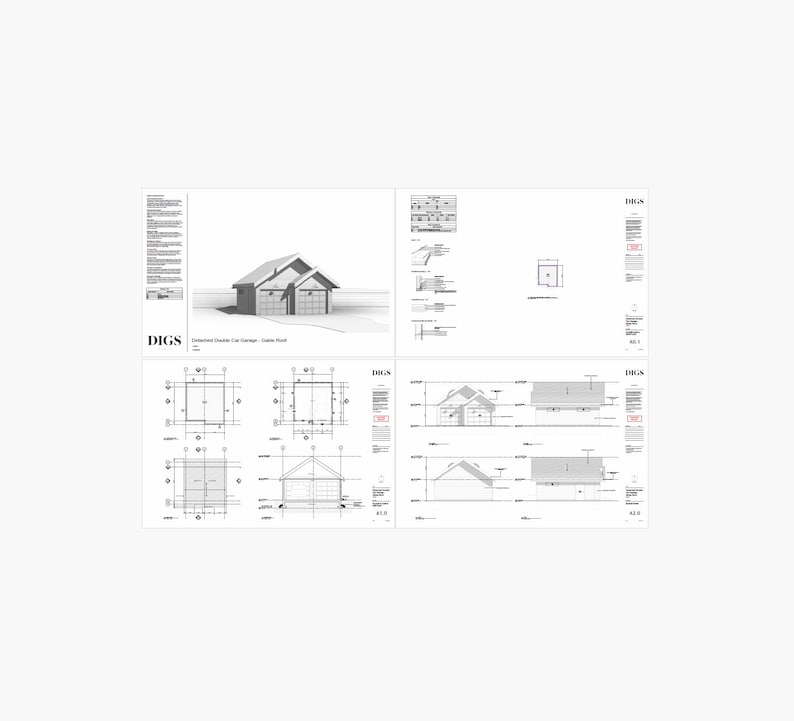 Detached Double Car Garage | Gable Roof - Etsy
