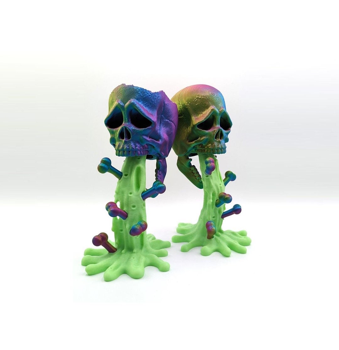 3D Skull | Drunk Vomiting Skull Basket | Spooky Decor | Glow in Dark ...