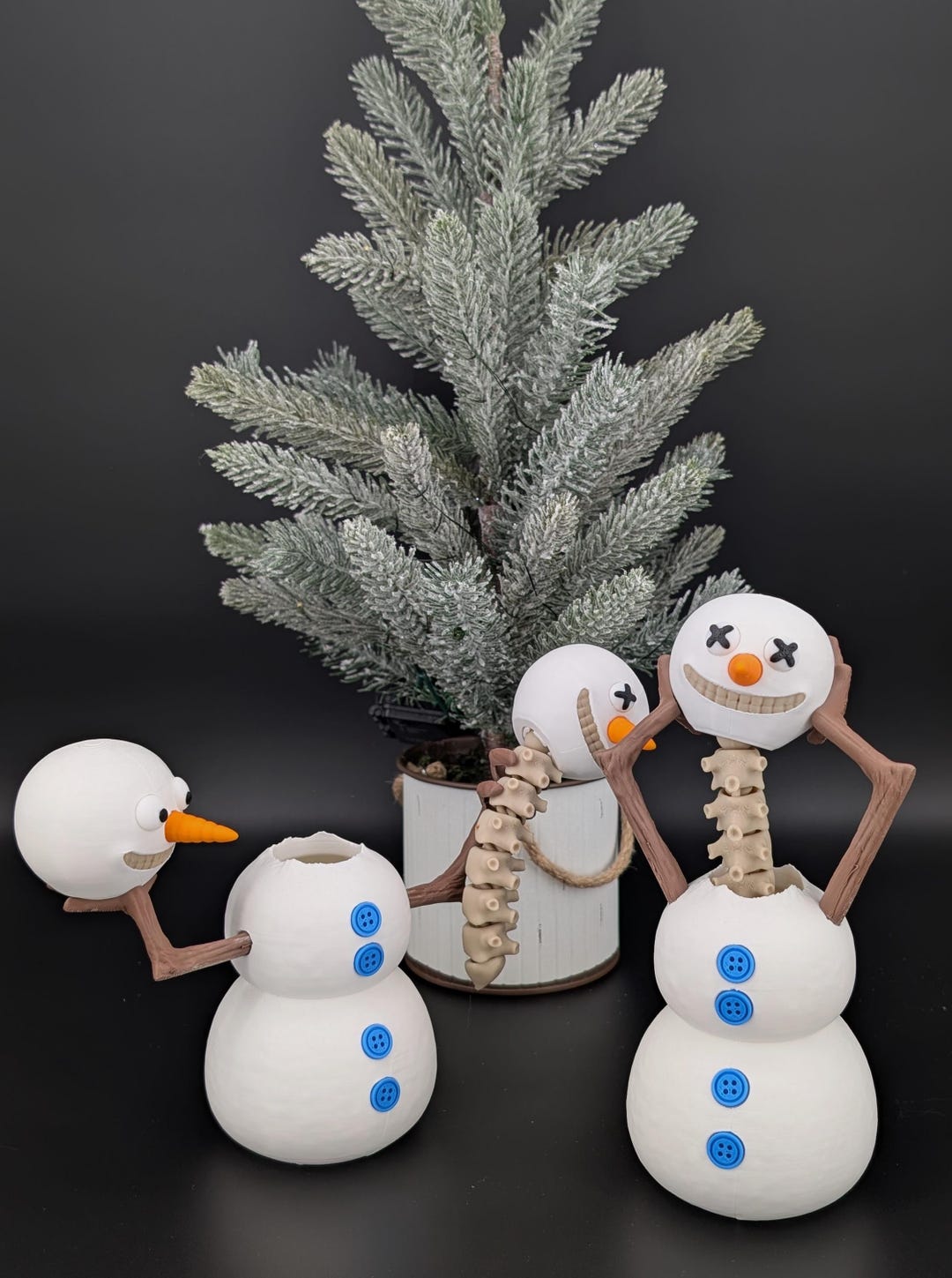 Cute Creepy Snowman • Decapitated Snowman Figurine • Quirky Christmas ...