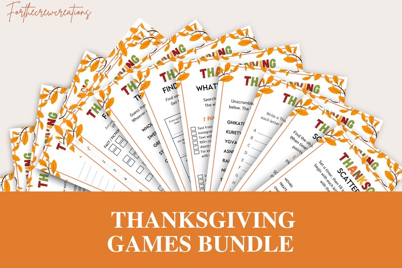 Thanksgiving Games Bundle Printable: Friendsgiving Party Game, Trivia ...