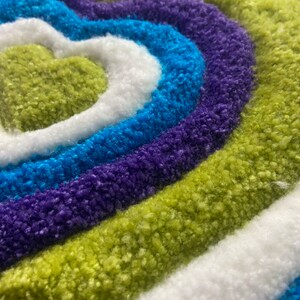 Fluffy Tufted Hearts Keyboard Rug Colourful Rug Rainbow Gamer Gift ...