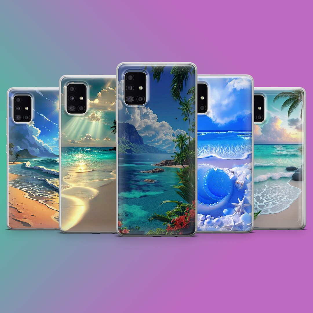 Sand Phone Case Waves Seashells Cover for iPhone 15, 14, 13, 12, 11 ...