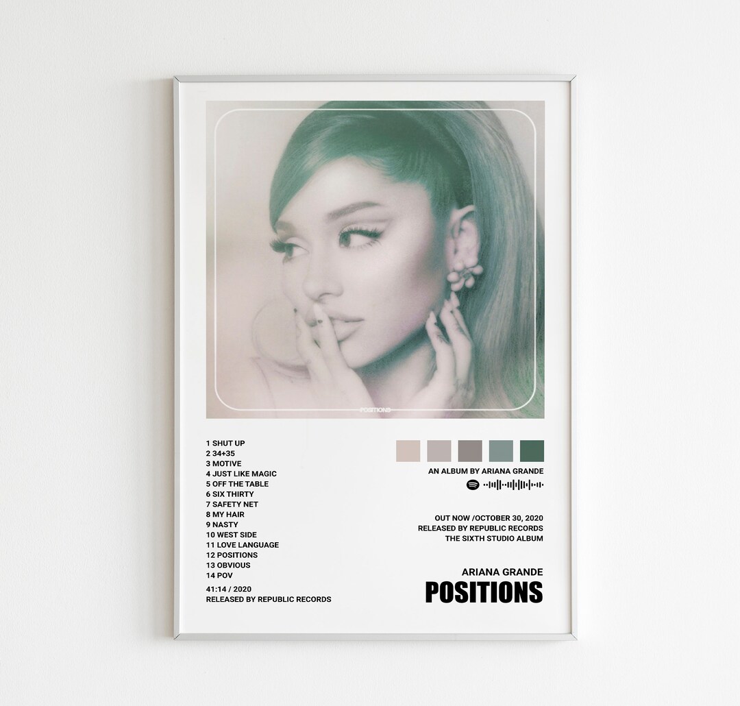 Ariana Grande Poster, Positions Album Poster, Album Cover Poster ...
