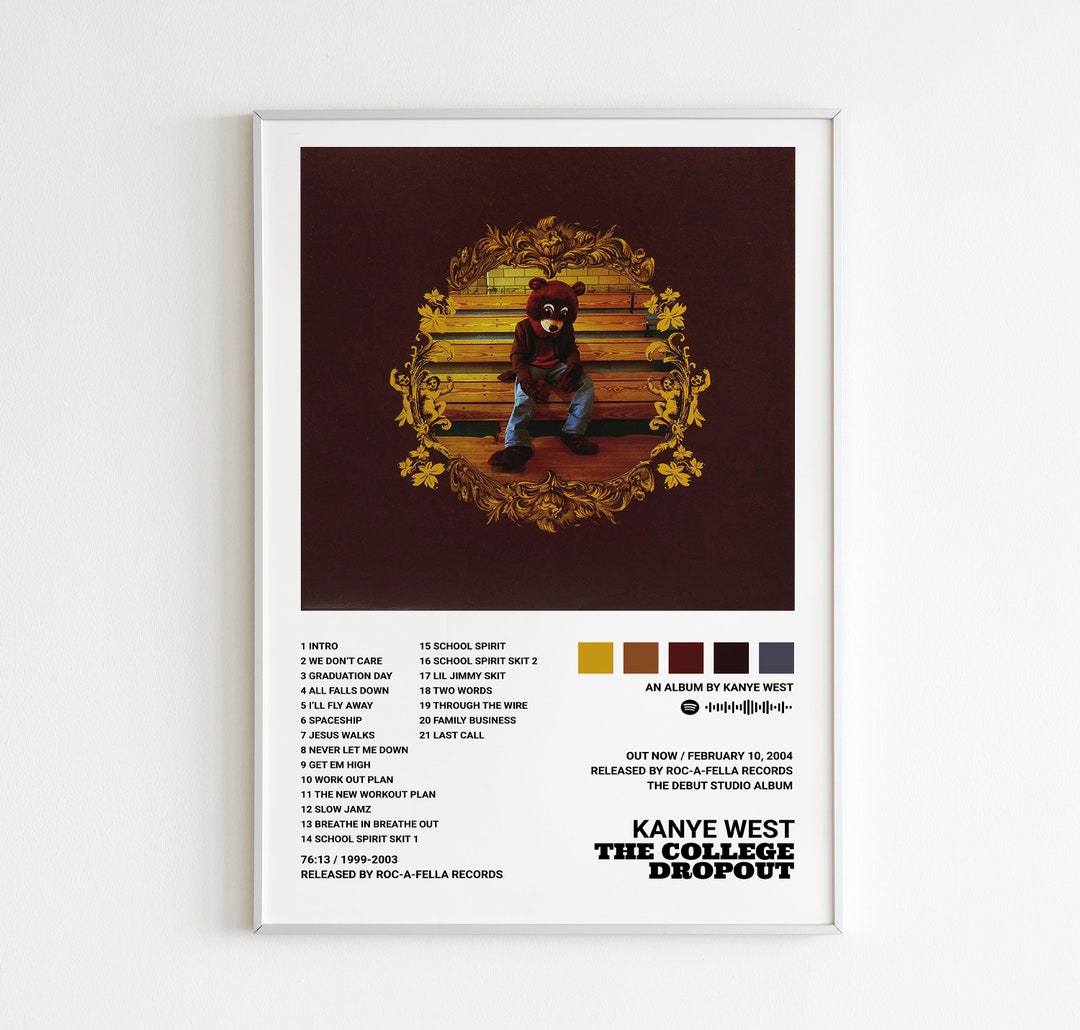 Kanye West Poster, the College Dropout Album Poster, Album Cover Poster ...
