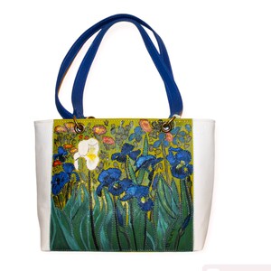Leather Bag Van Gogh, Hand Painted Leather Bag, Italian Floral Bag ...