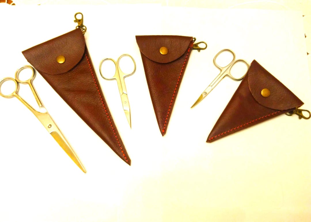 Custom Double Leather 4 Scissors Case - Etsy
