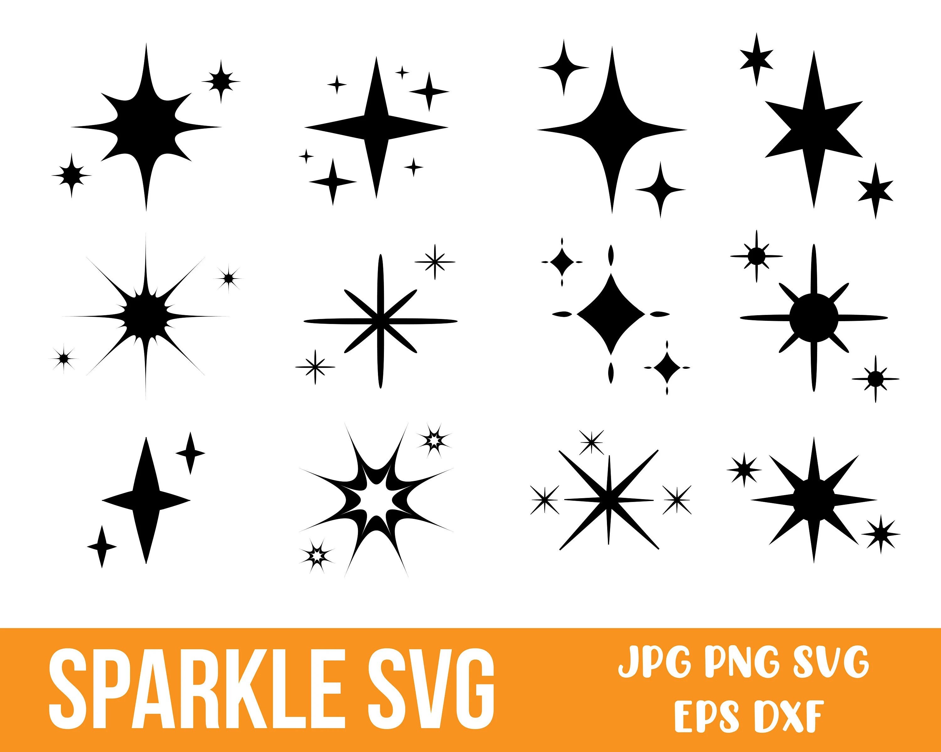 Sparkle SVG Bundle, Sparkle Cut File, Sparkle Art, 12 Designs, Cut File ...