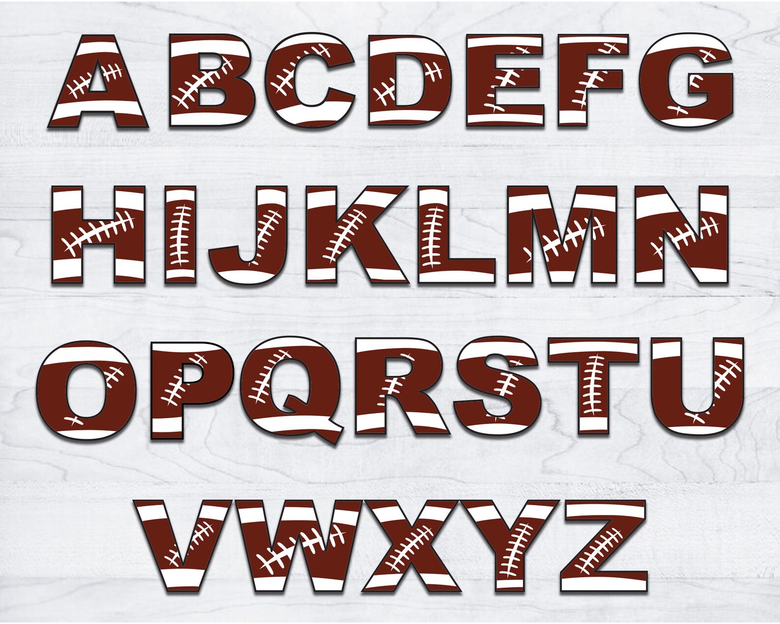 Football Alphabet and Numbers SVG Bundle, Football Font SVG, Rugby SVG ...